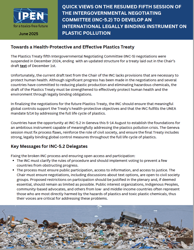 Quick Views: Plastics Treaty INC-5.2 - IPEN International Pollutants ...